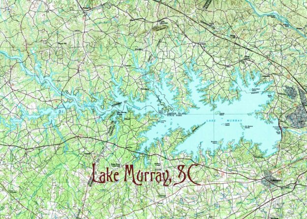 Lake Murray Map Canvas - Wingard's Market